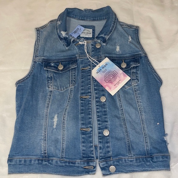 Wax Jean | Jackets & Coats | Womens Distressed Jean Vest | Poshmark